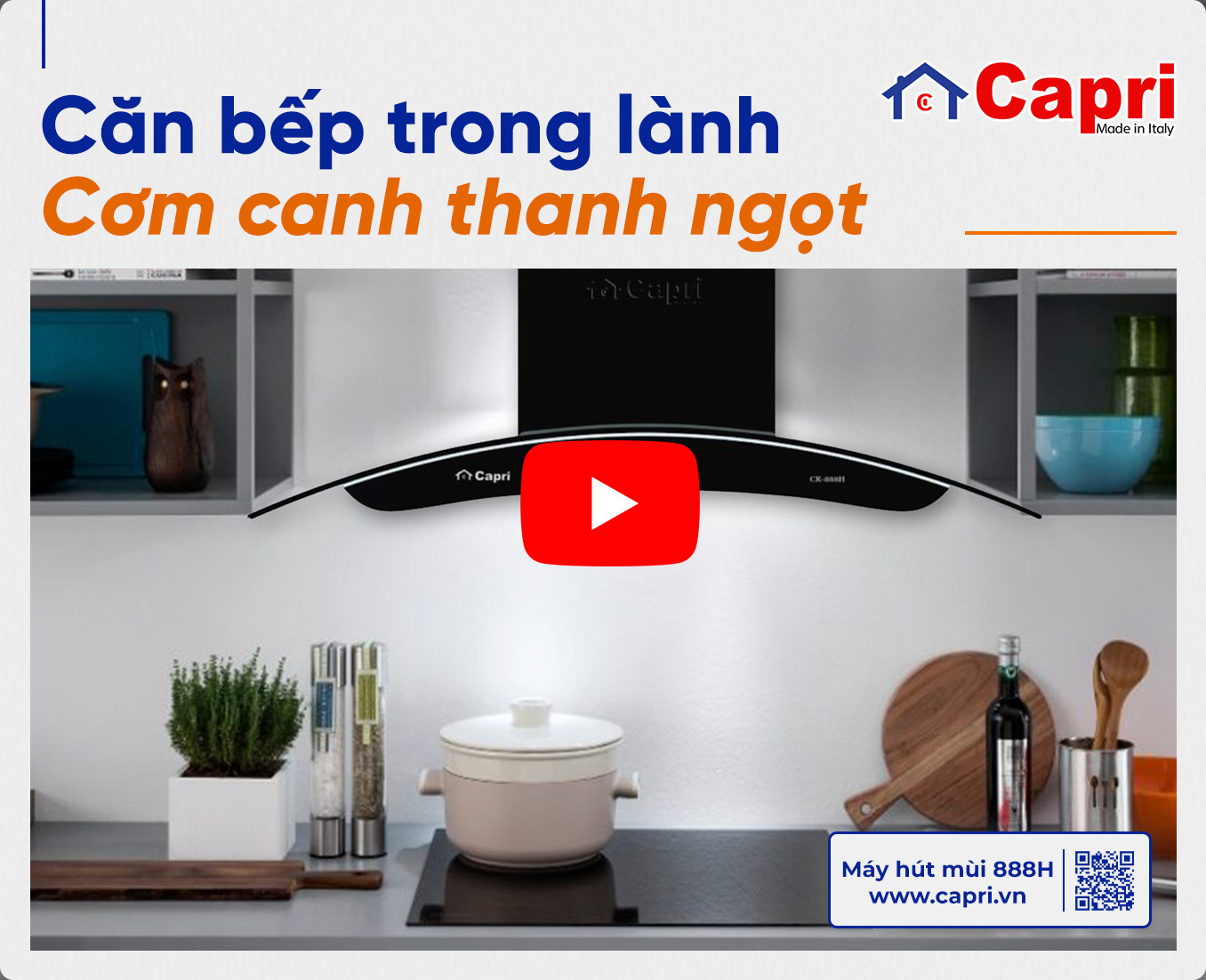 REVIEW MÁY HÚT MÙI HIỆN ĐẠI KÍNH CONG CAPRI CR-888H